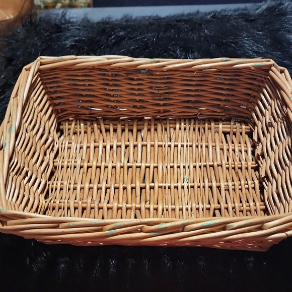 VINTAGE SQUARE WOODEN BAMBOO STYLE BASKET | Accents | Vintage Square ...